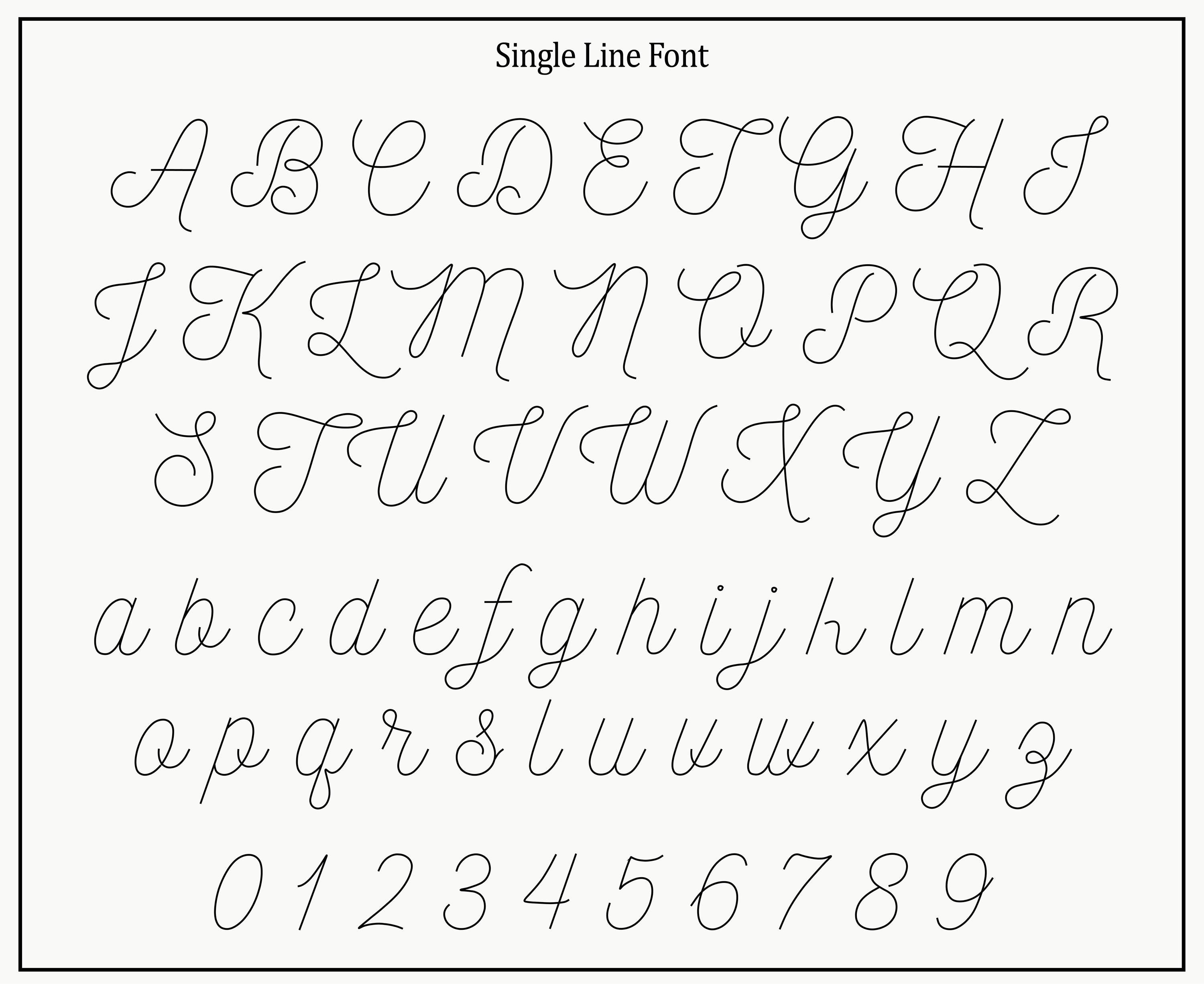 Single Line Font One Line Font Stroke Font Single Line Font for Cricut ...