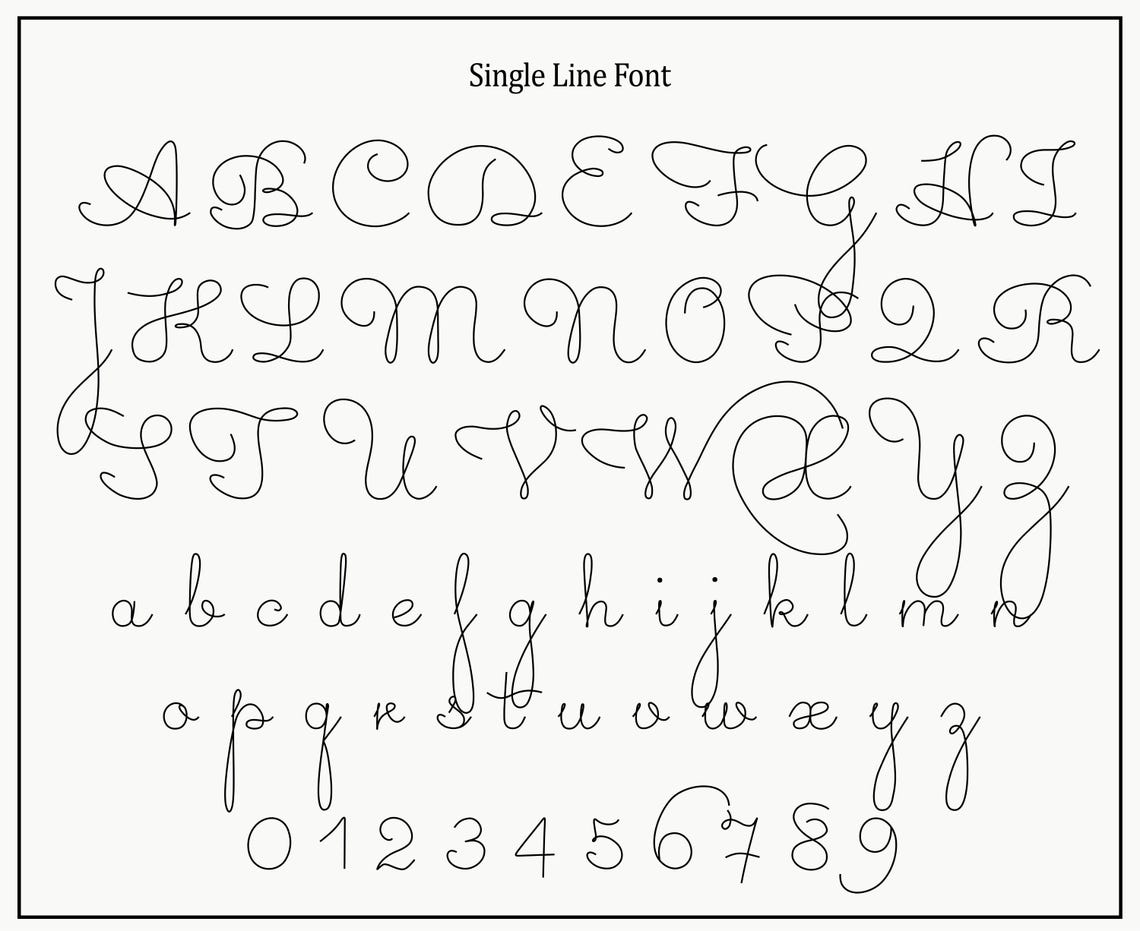 Single Line Font One Line Font Stroke Font Single Line Font for Cricut ...