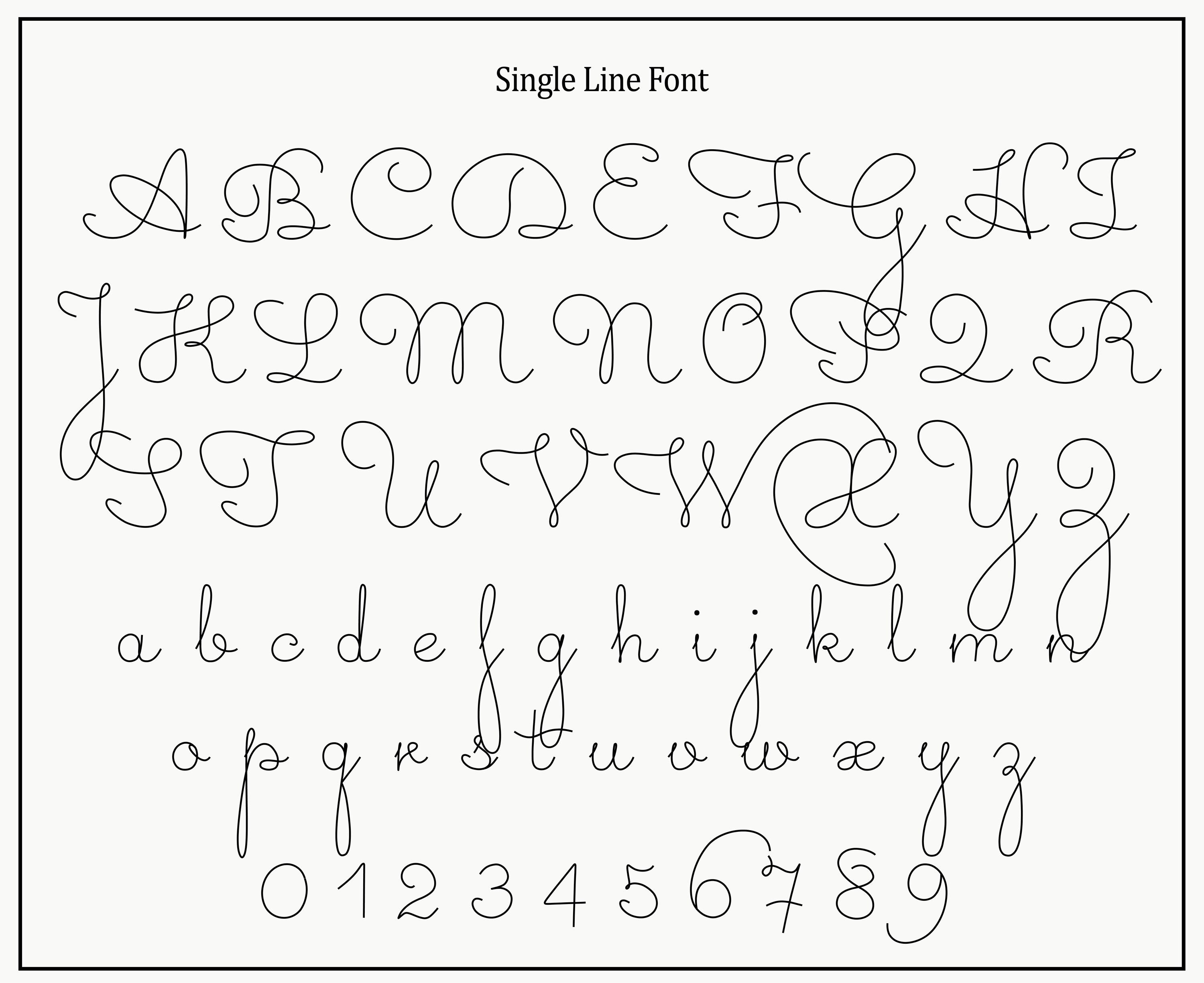 Single Line Font One Line Font Stroke Font Single Line Font for Cricut ...