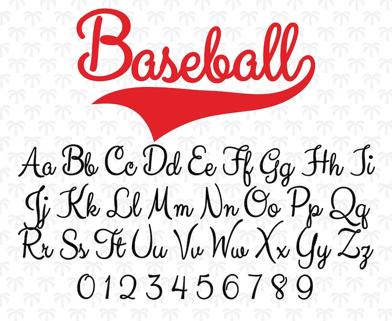 Baseball Font Baseball Script Font Baseball Font With Tail Baseball ...