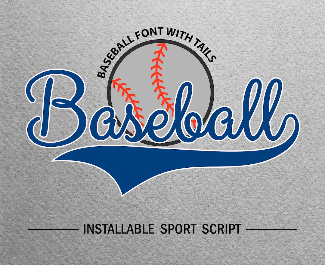 Baseball Font Baseball Script Baseball Font With Tails Softball Font ...