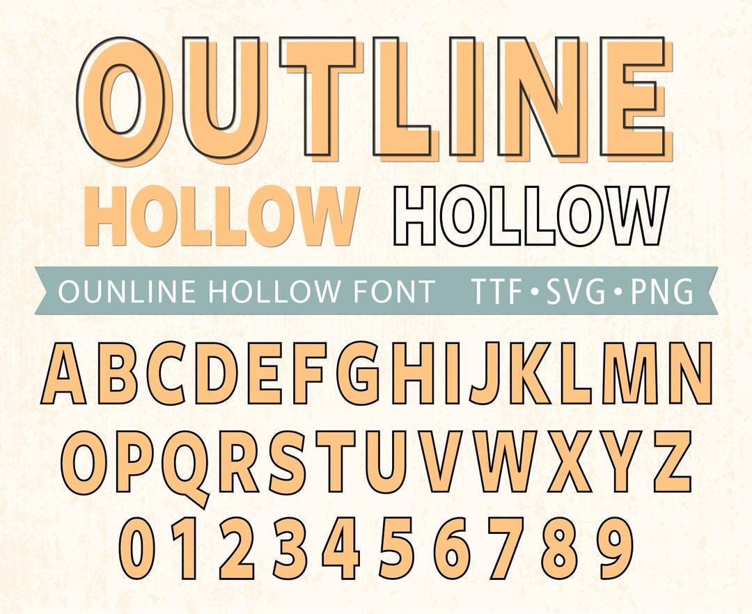 Outline Font Outline Letters Hollow Font Bold Outline Font Block ...