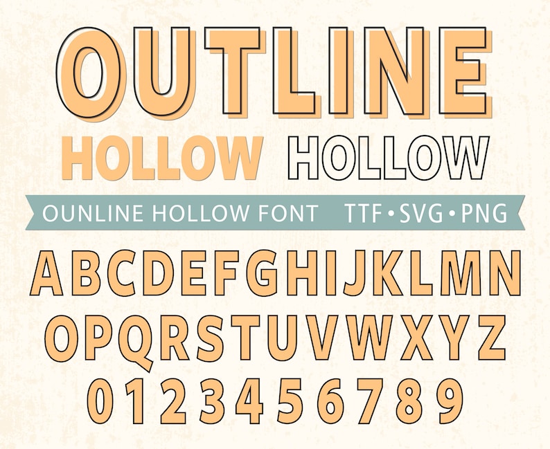 Outline Font Outline Letters Hollow Font Bold Outline Font Block ...