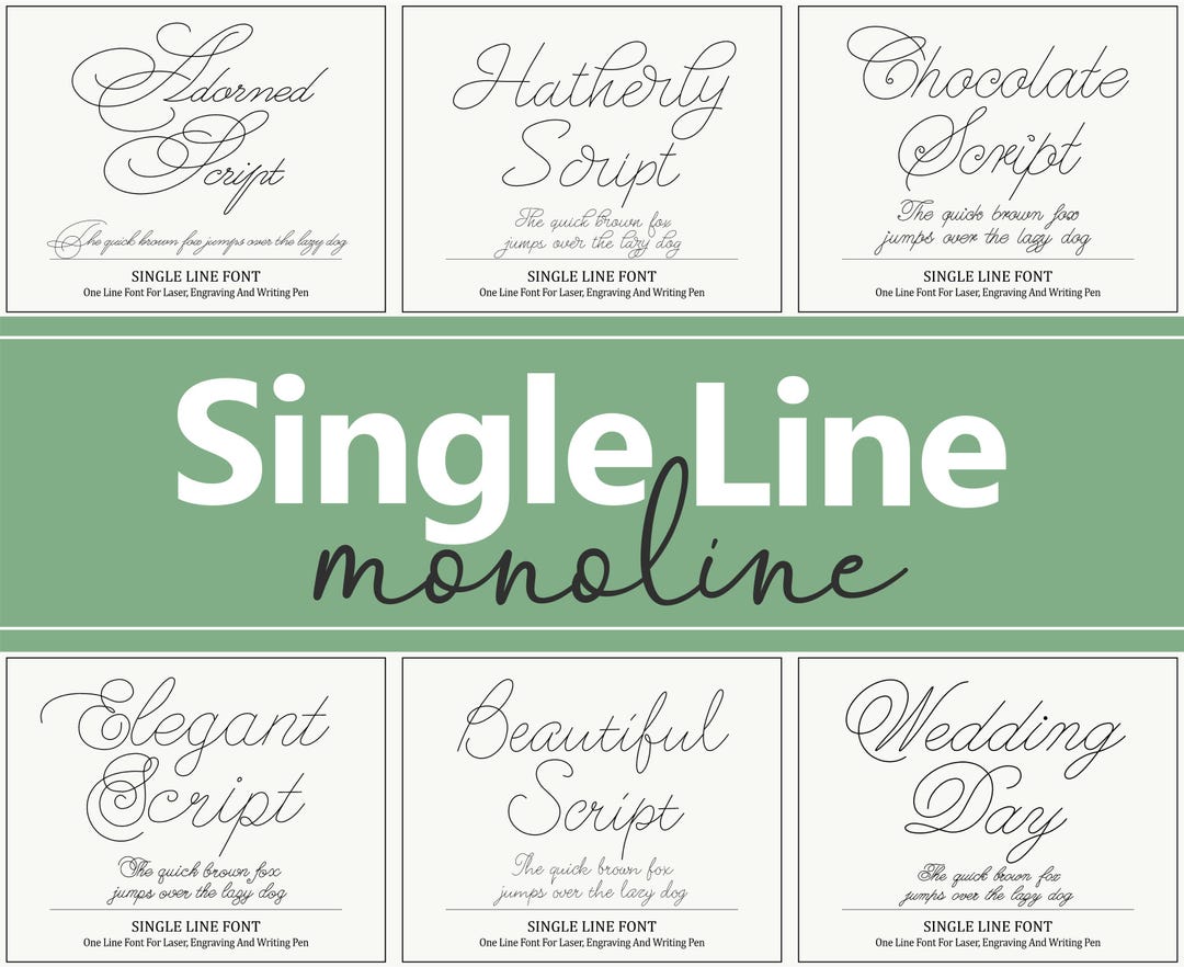 Single Line Font Single Line Font for Cricut One Line Font Silhouette ...