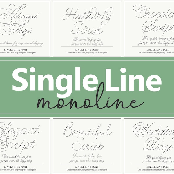 One Line Script Font - Etsy