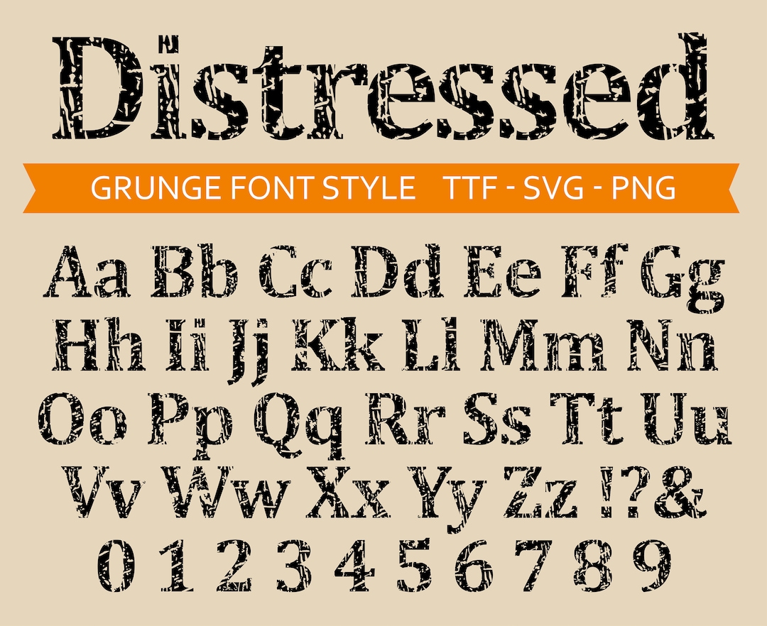Distressed Font Grunge Font Distressed Letters Font Distressed Font for ...