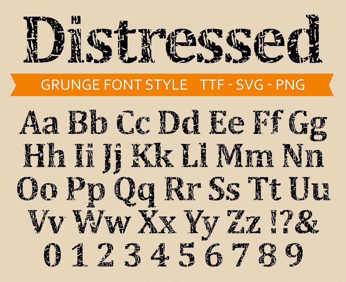Distressed Font Grunge Font Distressed Letters Font Distressed Font for ...