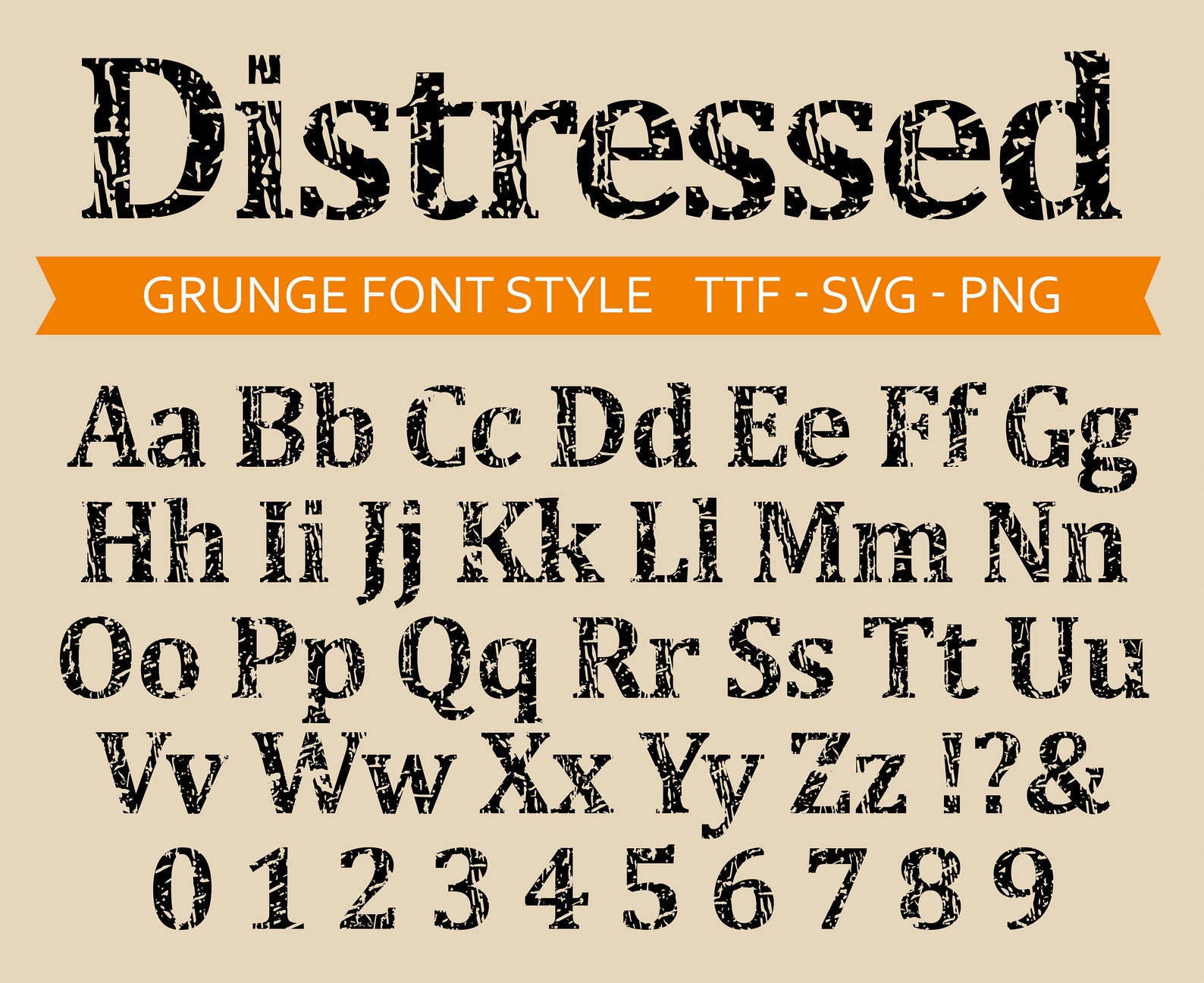 Distressed Font Grunge Font Distressed Letters Font Distressed Font for ...