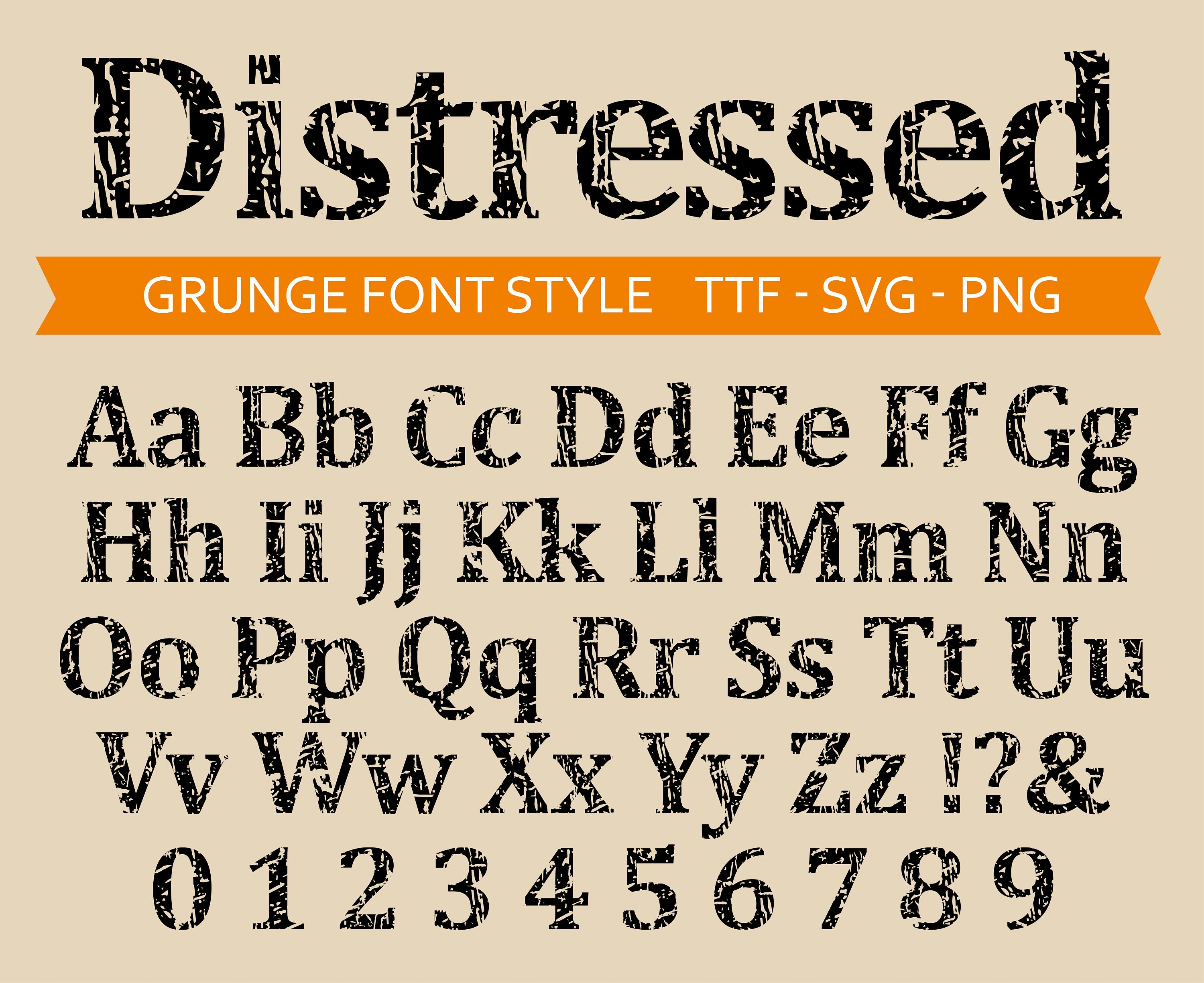 Distressed Font Grunge Font Distressed Letters Font Distressed Font for ...