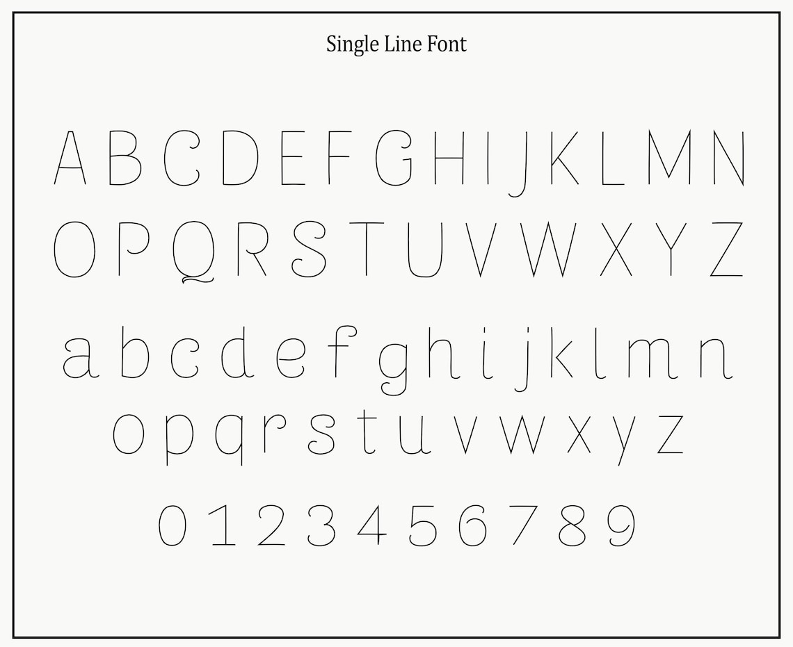 Single Line Font One Line Font Laser Font Engraving Font Single Stroke ...