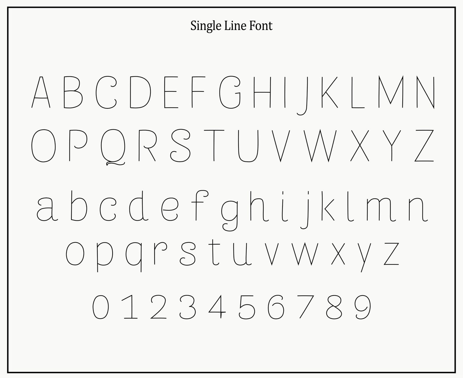 Single Line Font One Line Font Laser Font Engraving Font Single Stroke ...