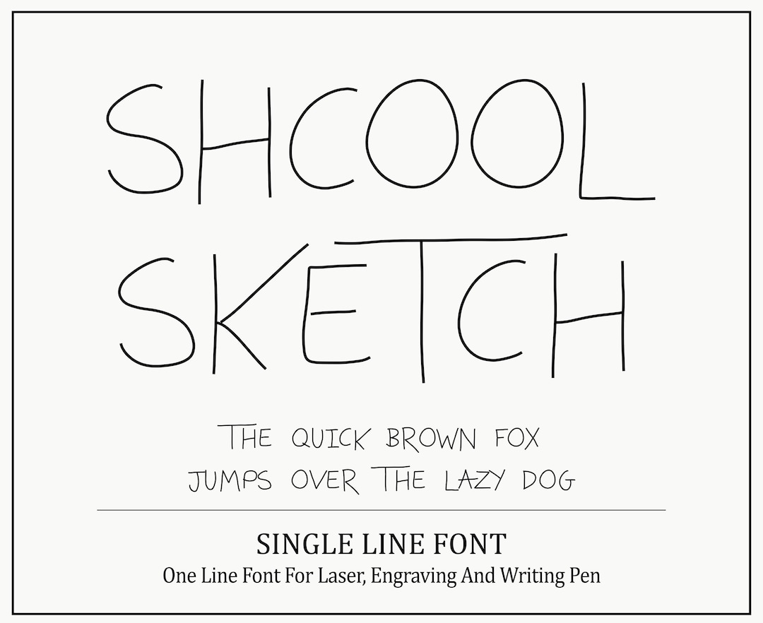 Single Line Font One Line Font Laser Font Engraving Font Single Stroke ...