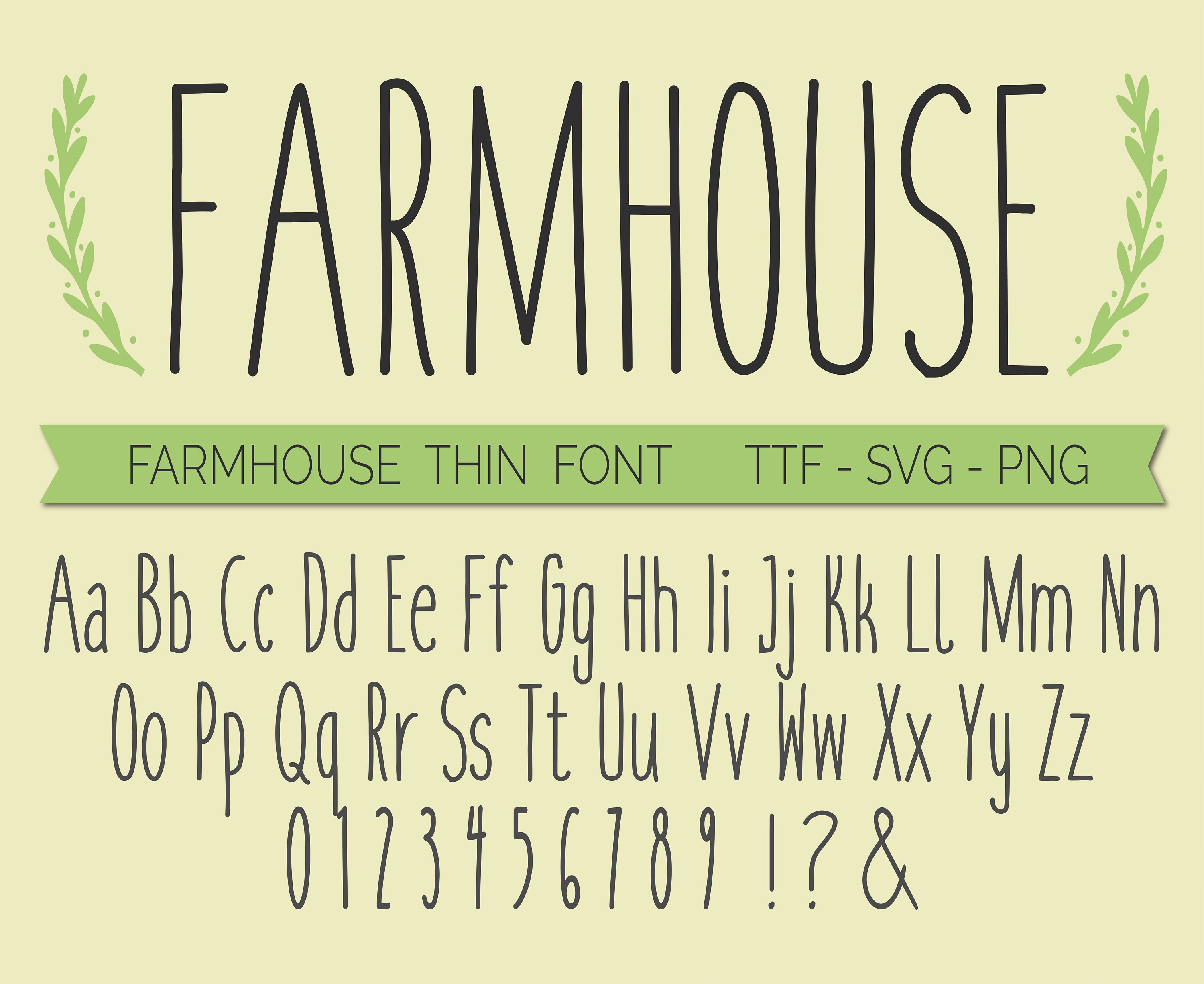 Farmhouse Font Tall Thin Font Skinny Font Thin Font Tall Skinny Font ...