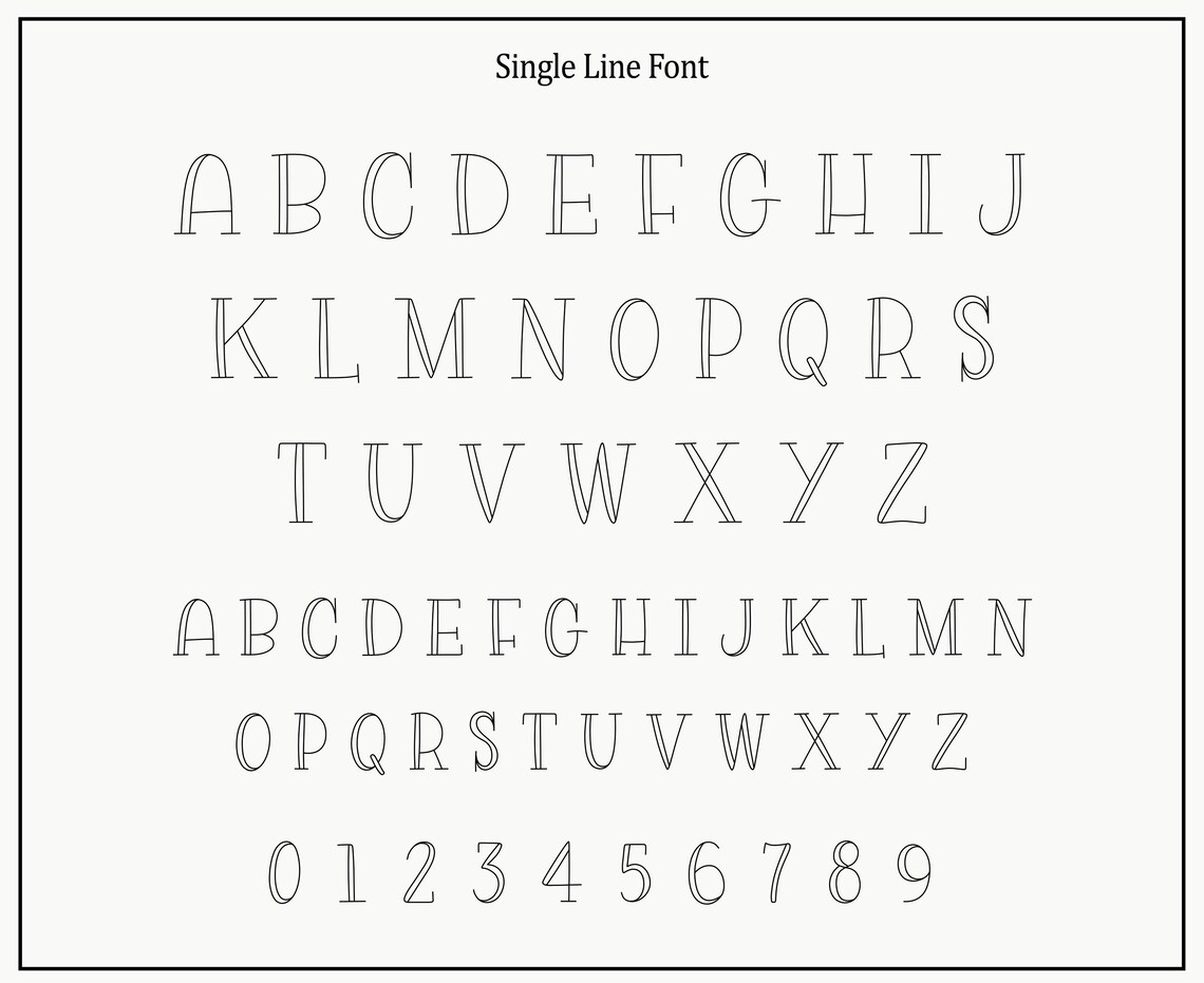 Single Line Font One Line Font Cricut Font Engraving Font Laser Font ...
