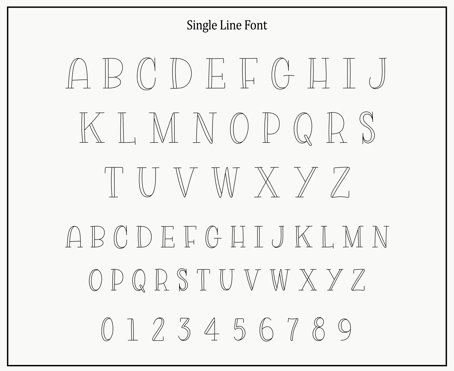 Single Line Font One Line Font Cricut Font Engraving Font Laser Font ...