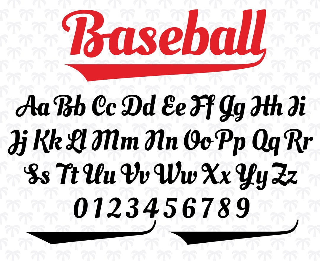 Baseball Font Baseball Script Font Baseball Font With Tail Baseball ...
