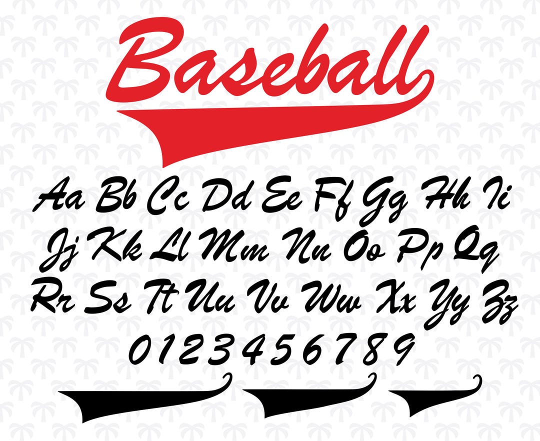 Baseball Font Baseball Script Font Baseball Font With Tail Baseball ...
