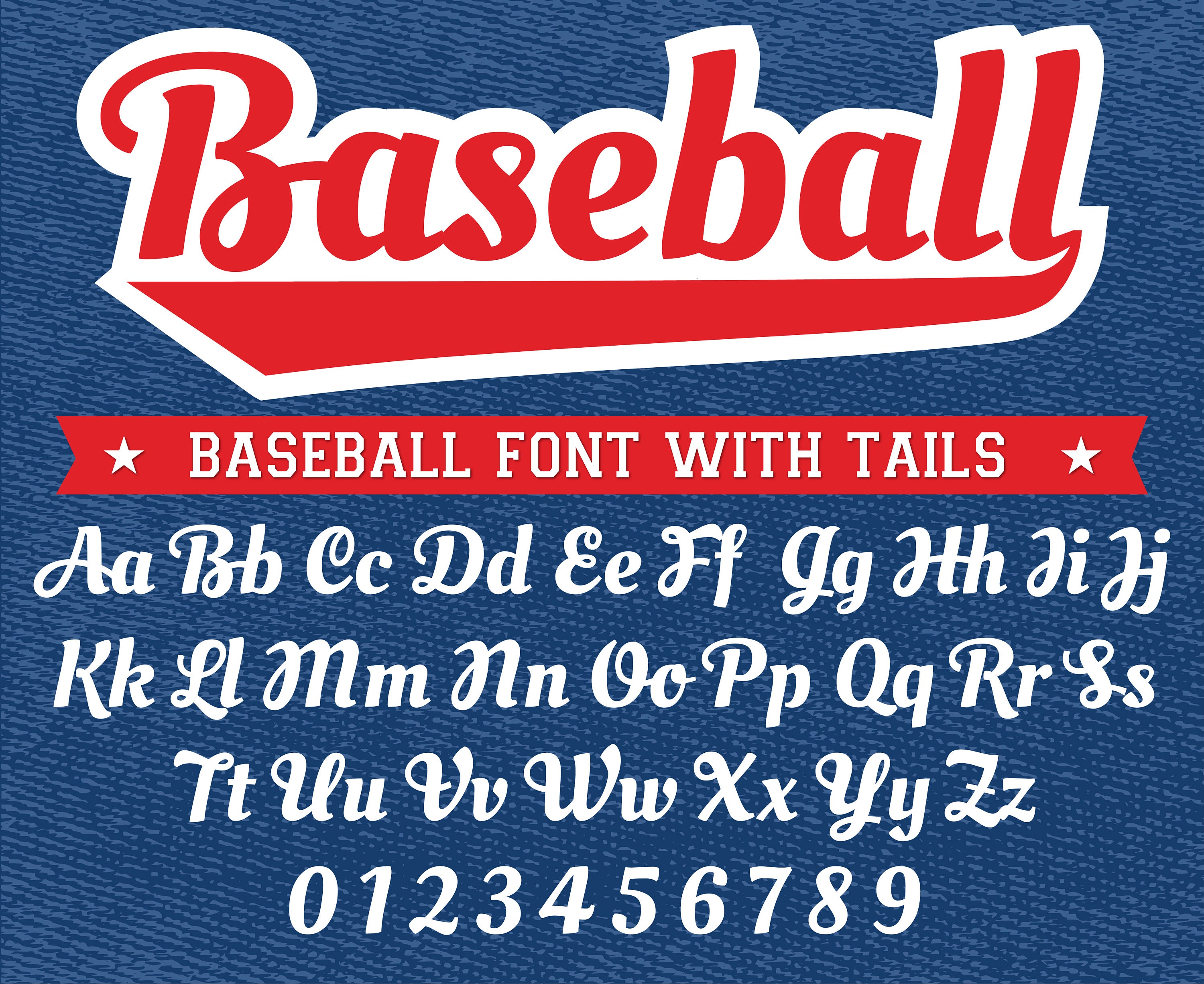 Baseball Font Baseball Font With Tails Baseball Font Swooth Baseball ...