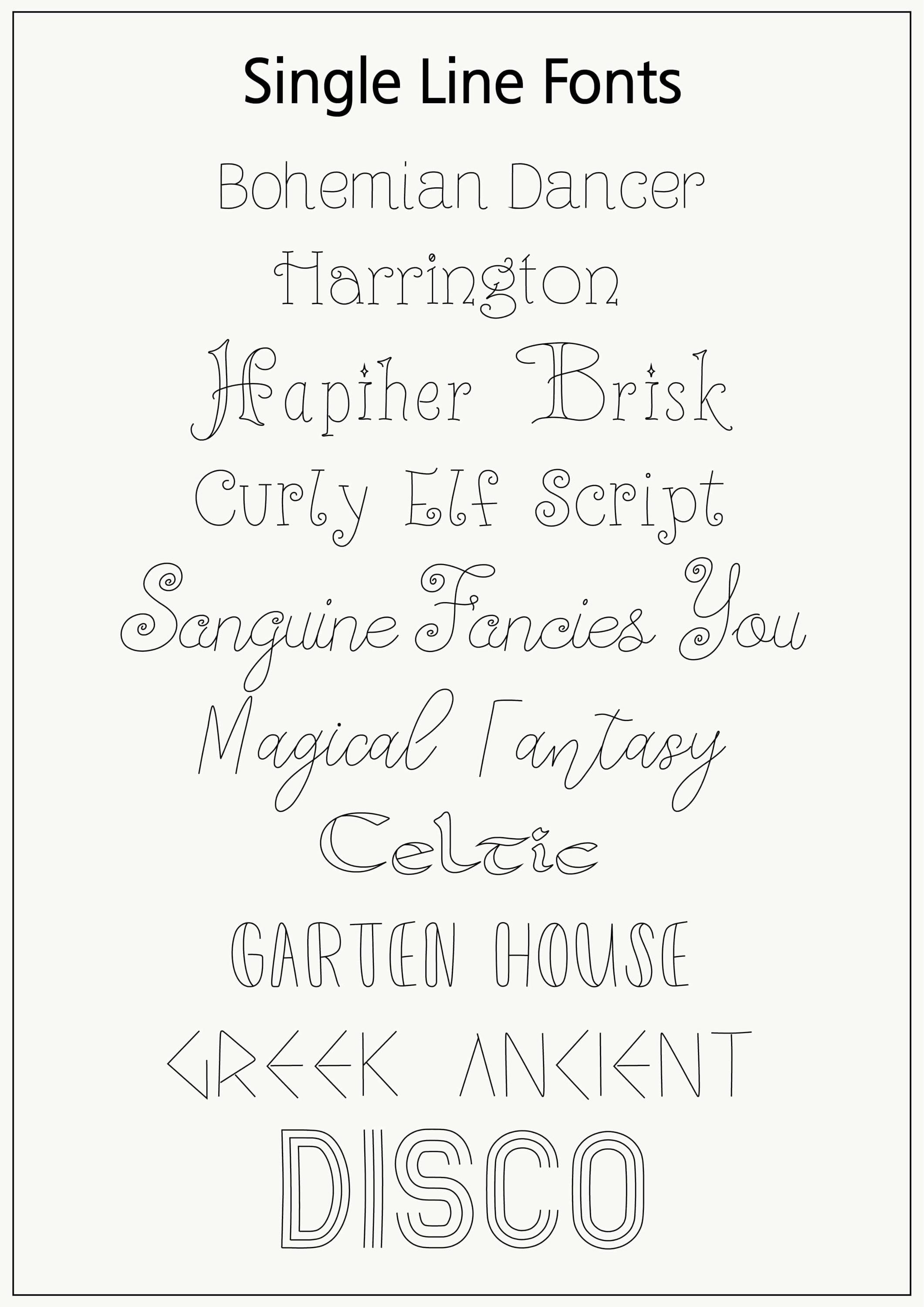 Single Line Font One Line Font Single Line Font for Cricut Silhouette ...
