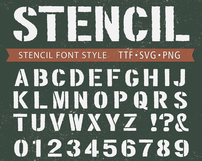 Stencil Army Rust Font SVG Army Alphabet svg Distressed Army Font für ...