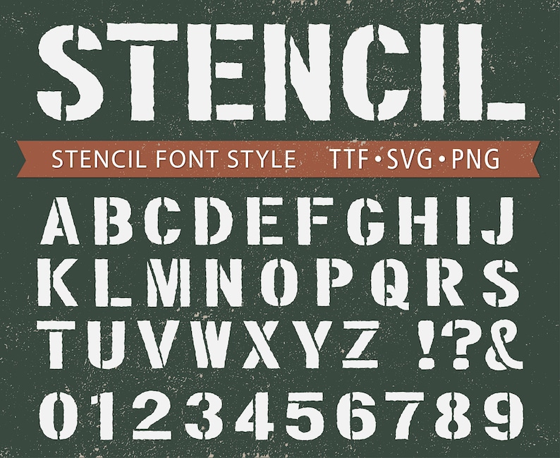 Stencil Font Military Stencil Font Army Font Army Stencil Font Stencil ...