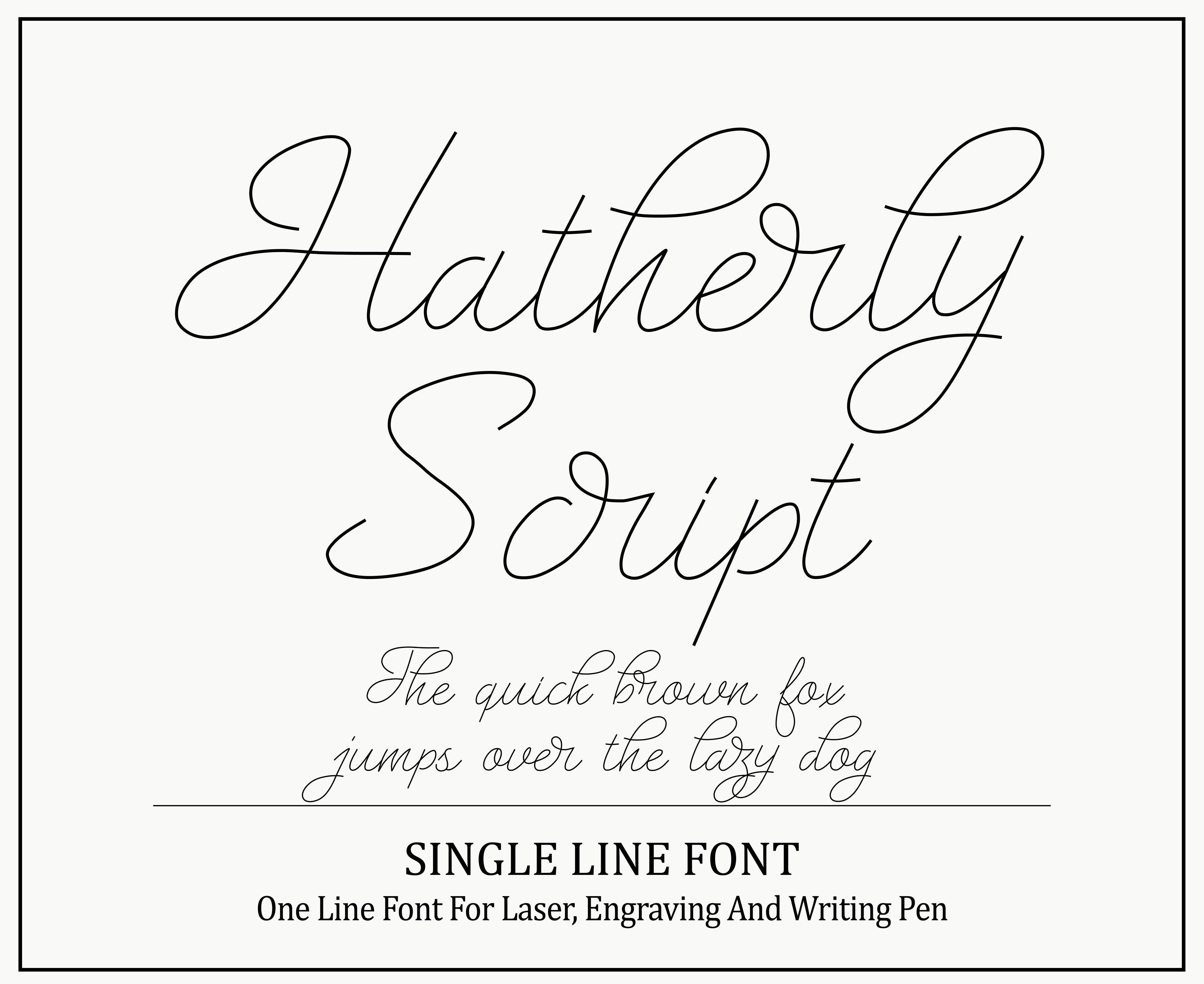 Single Line Font Cursive One Line Font Stroke Font Laser Font Engraving ...