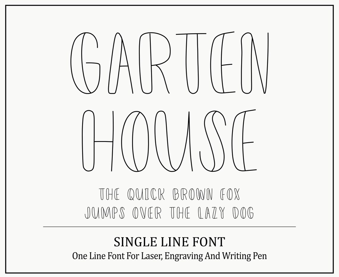 Single Line Font Laser Font One Line Font Engraving Font Cricut Font ...