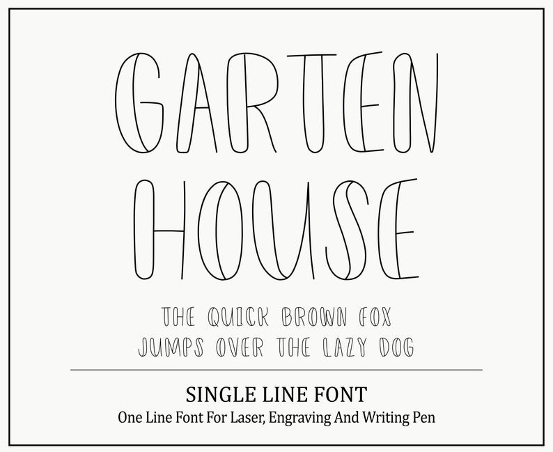 Single Line Font Laser Font One Line Font Engraving Font Cricut Font ...