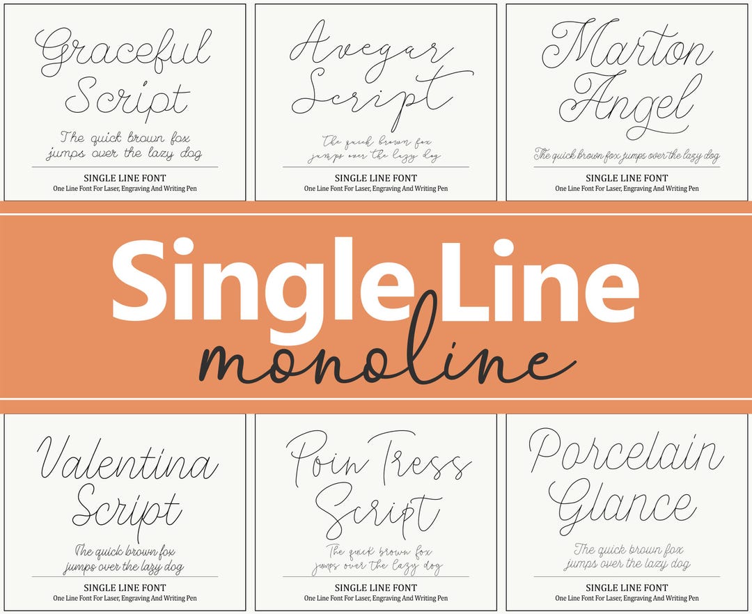Single Line Font One Line Font Single Line Font for Cricut Silhouette ...