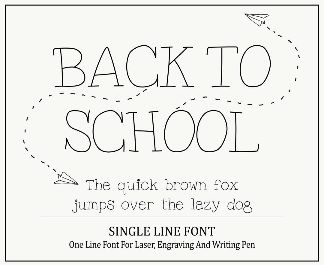 Single Line Font One Line Font Laser Font Engraving Font Single Stroke ...
