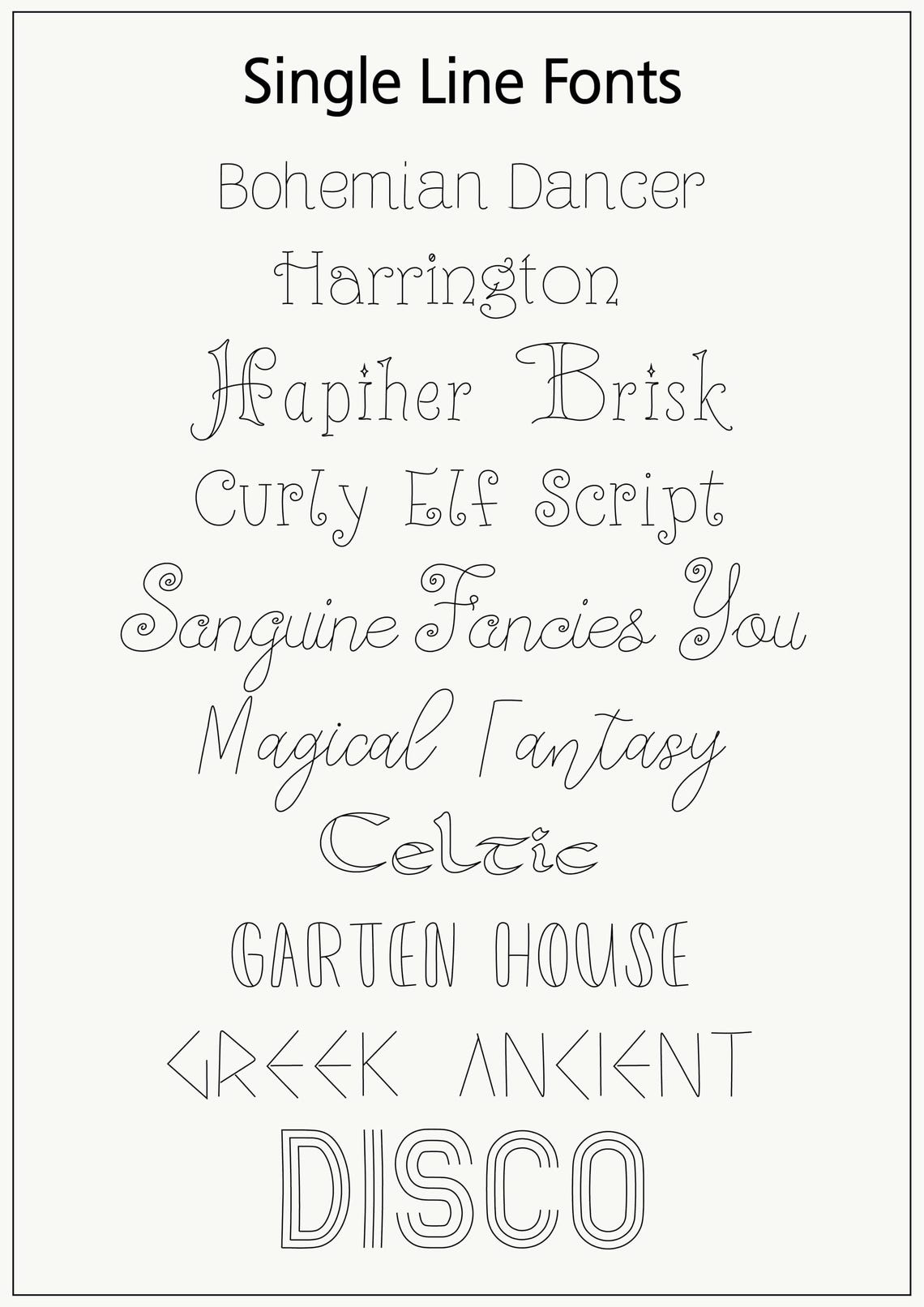 Single Line Font One Line Font Laser Font Engraving Font Single Stroke ...