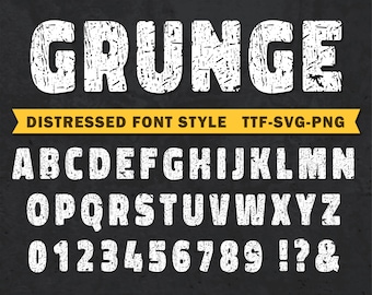 Distressed Font Grunge Font Distressed Letters Font Distressed Font for ...