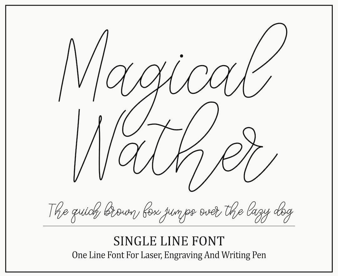 Single Line Font One Line Font Laser Font Engraving Font Cricut Font ...