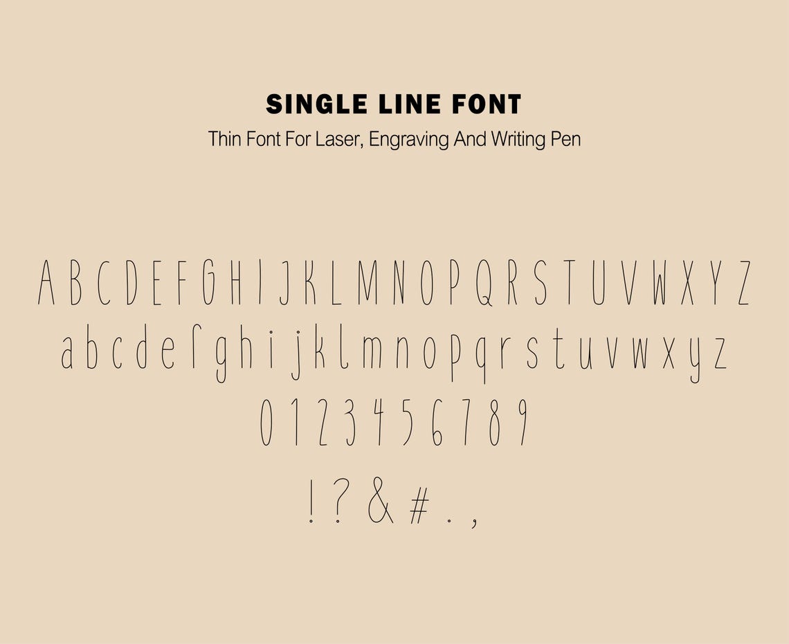 Single Line Font One Line Font Laser Font Engraving Font Single Stroke ...