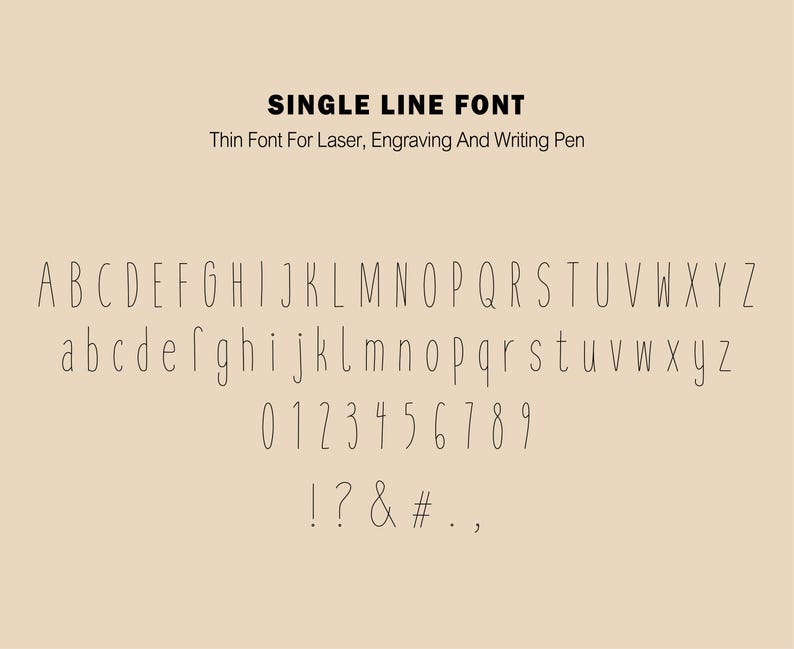 Single Line Font One Line Font Laser Font Engraving Font Single Stroke ...