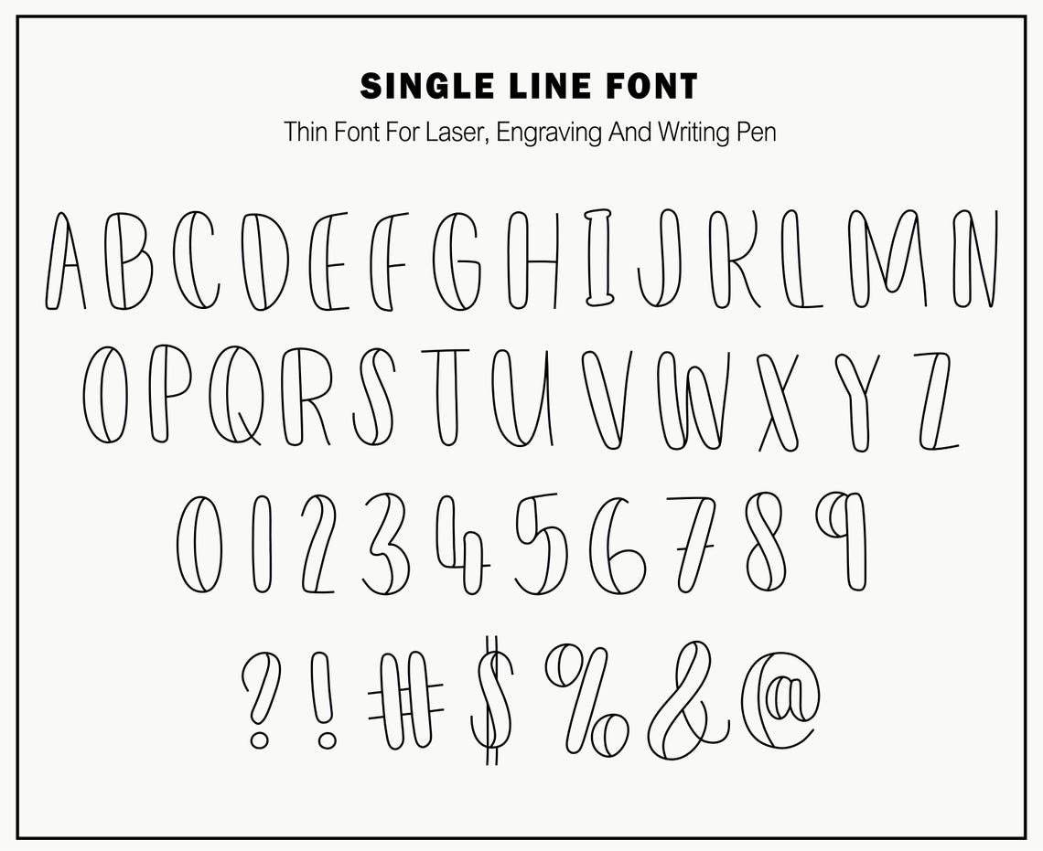 Single Line Font Laser Font One Line Font Engraving Font Cricut Font ...