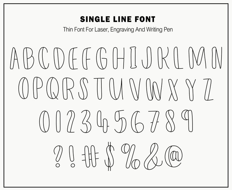 Single Line Font Laser Font One Line Font Engraving Font Cricut Font ...