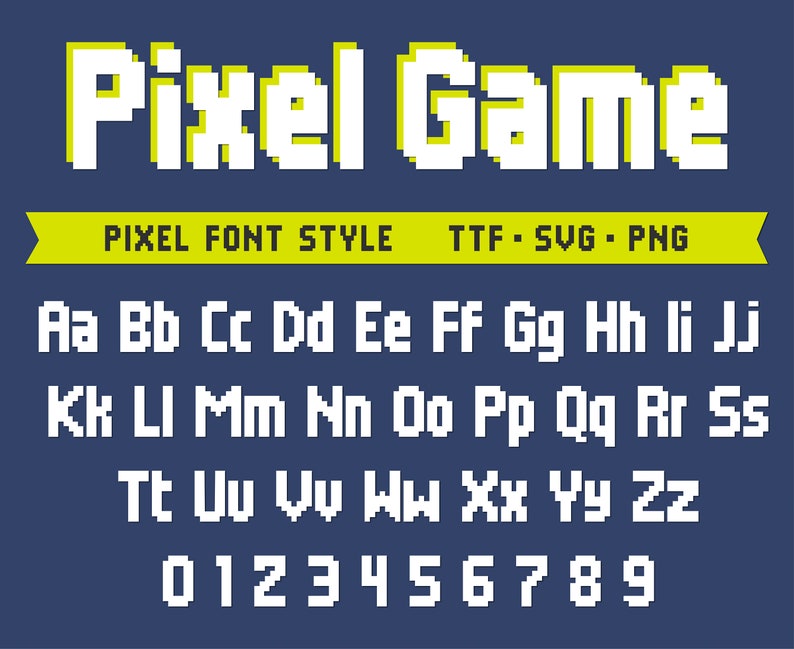 Pixel Font Pixel Game Font Pixel Art Font Bit Font Game Font Blocky ...