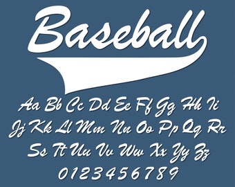 Baseball Font Ttf Svg Baseball Font With Tails Baseball Script Font ...