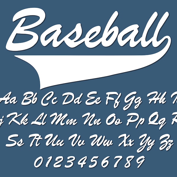 Baseball Font With Tail - Etsy