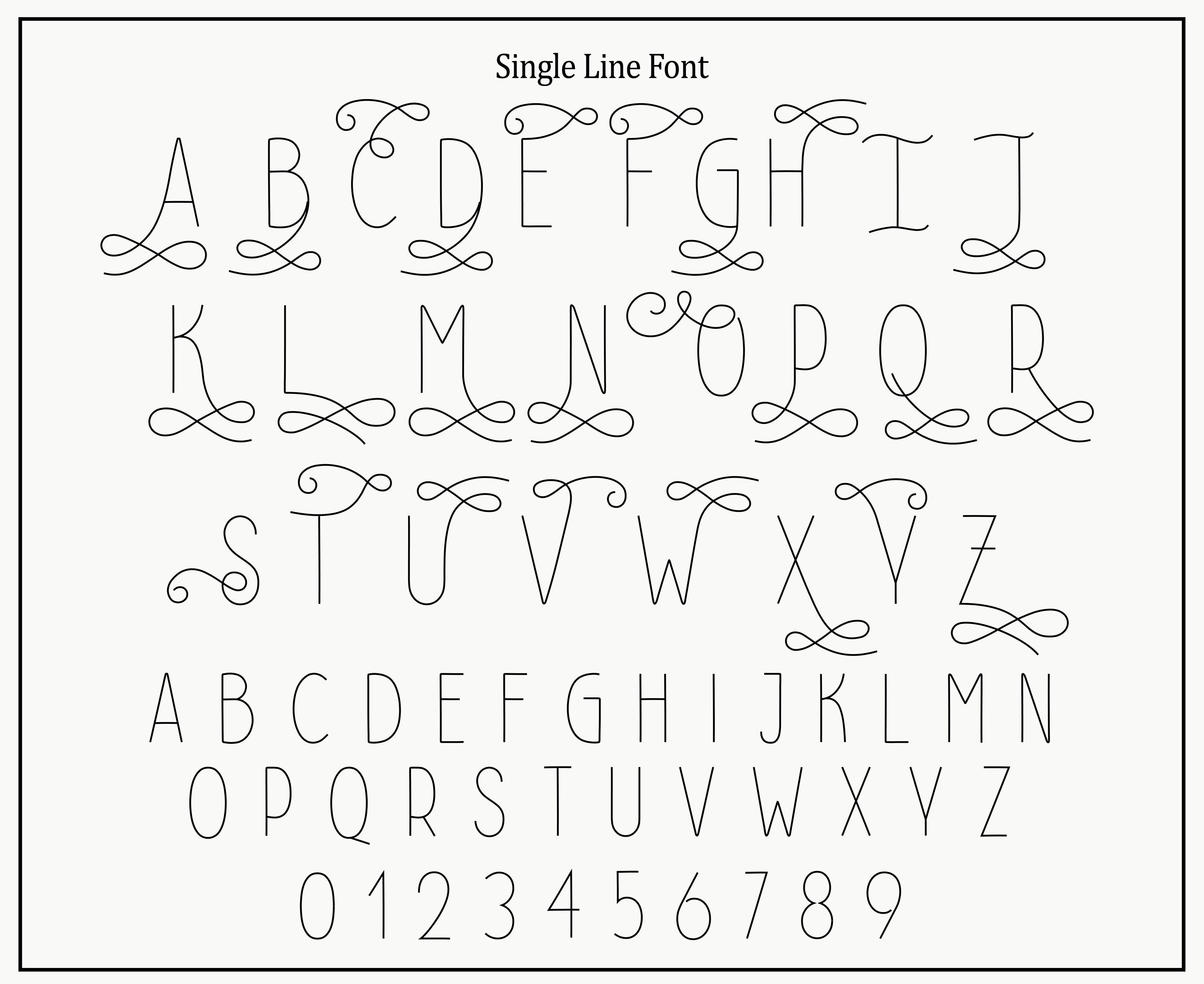 Single Line Font One Line Font SL Font for Cricut Laser Engraving Font ...