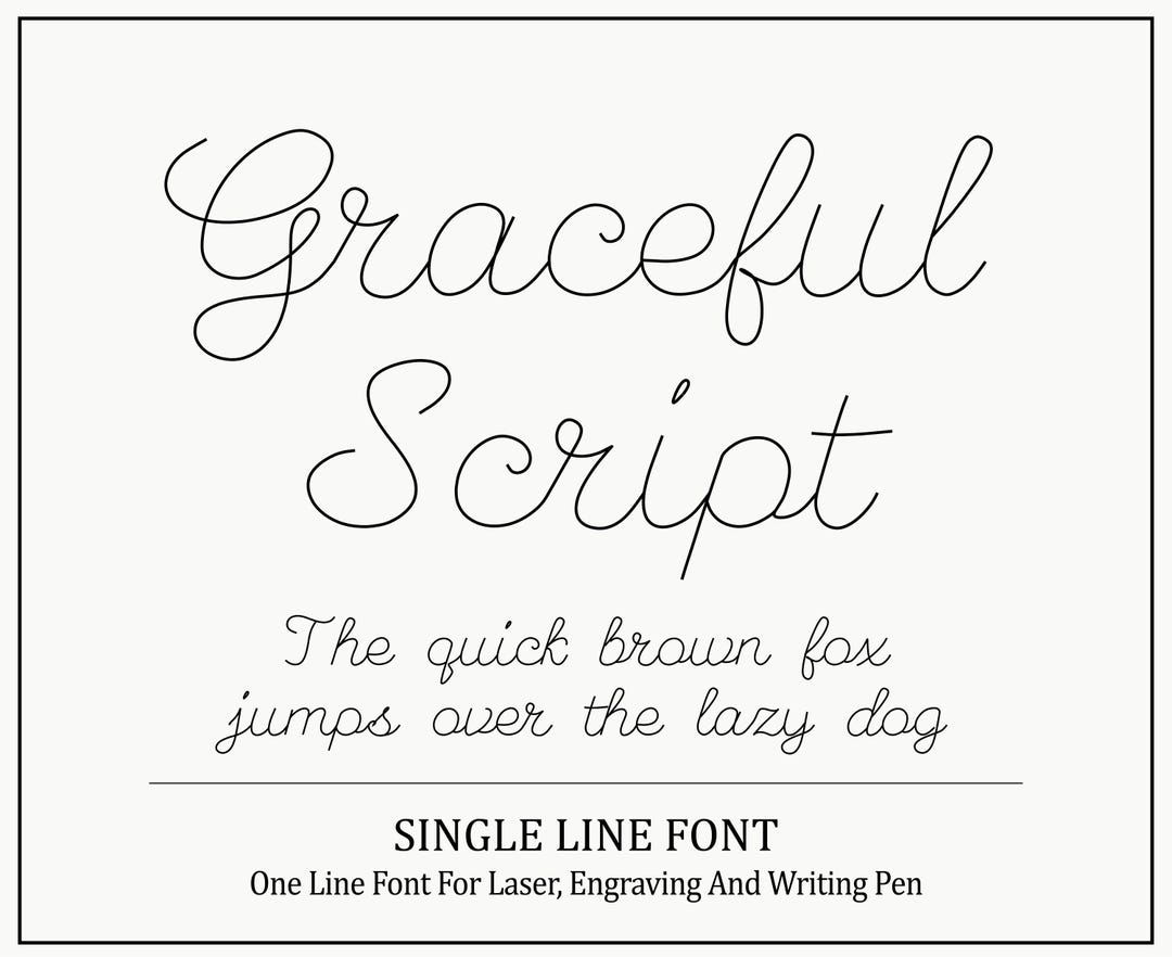 Single Line Font Stroke Font One Line Font Single Line Font for Cricut ...