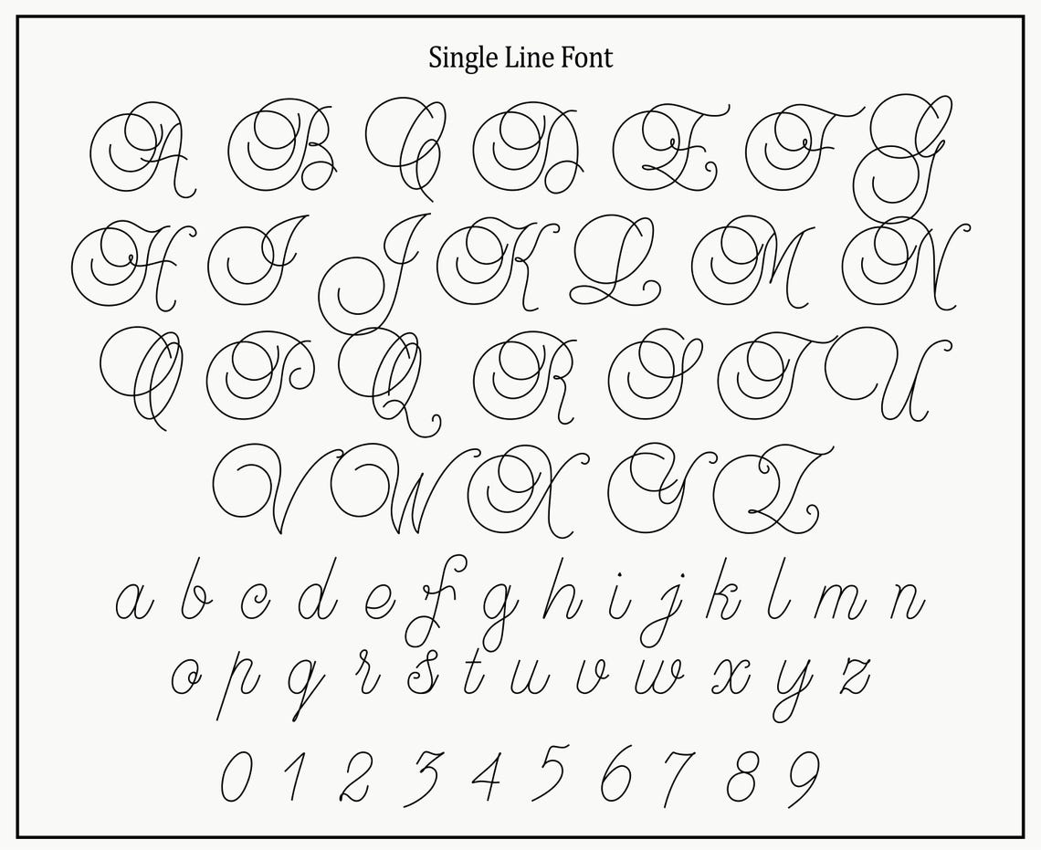 Single Line Font Cursive One Line Font Laser Font Engraving Font Cricut ...