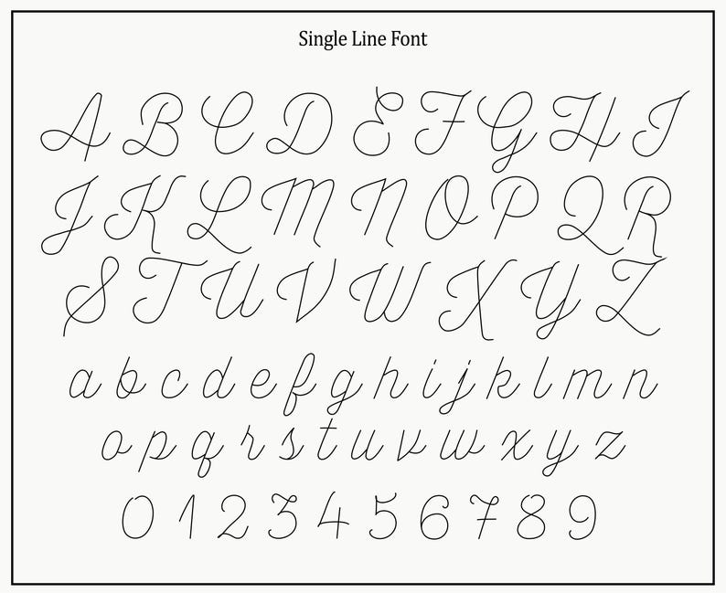 Single Line Font One Line Font Stroke Font Single Line Font for Cricut ...