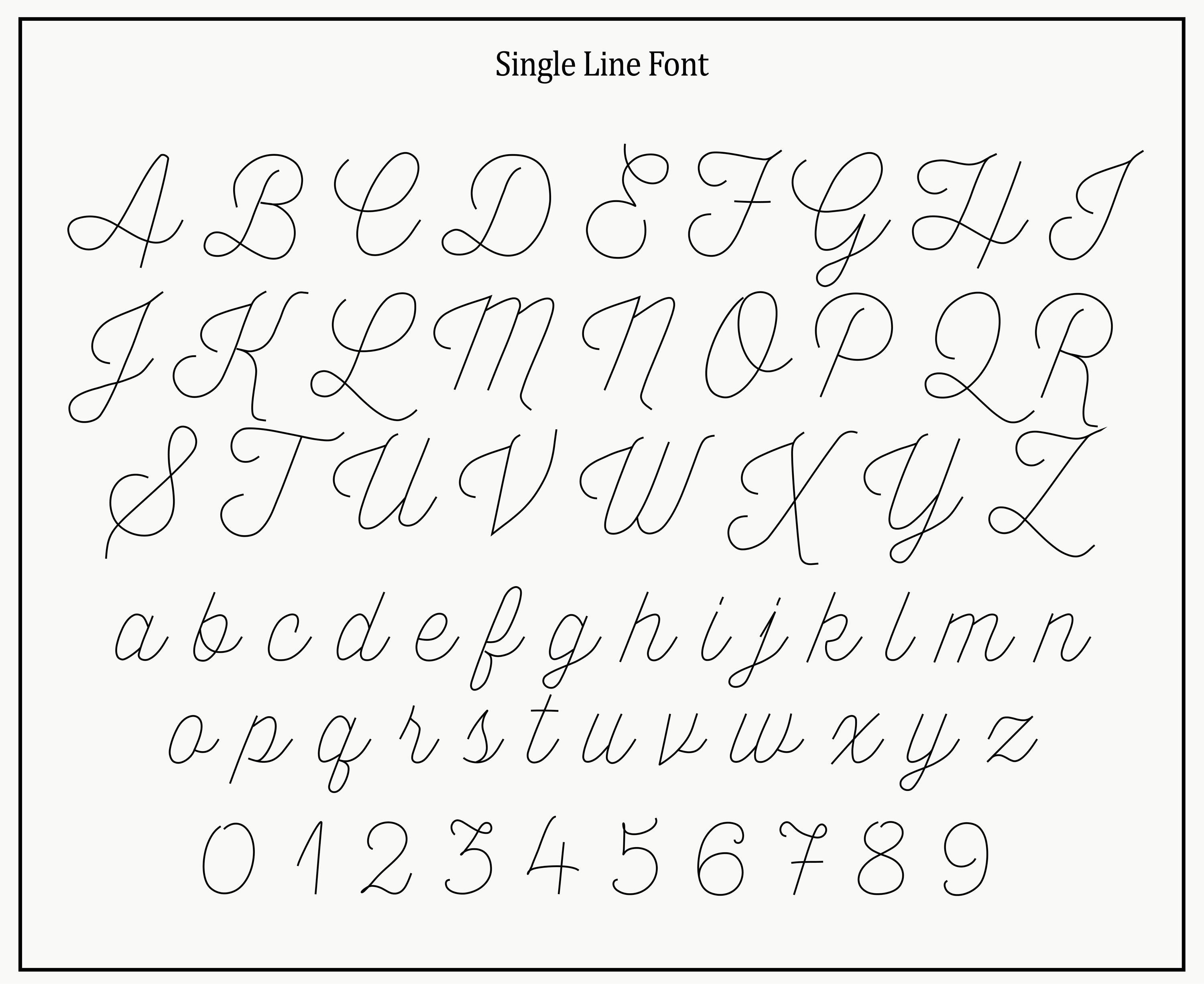 Single Line Font One Line Font Stroke Font Single Line Font for Cricut ...