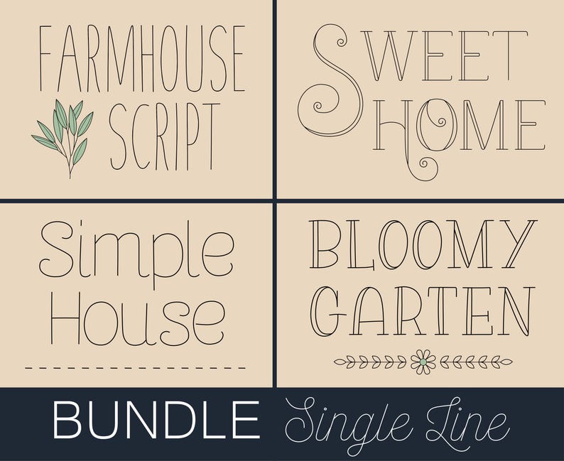 Single Line Font One Line Font Laser Font Engraving Font Single Stroke ...