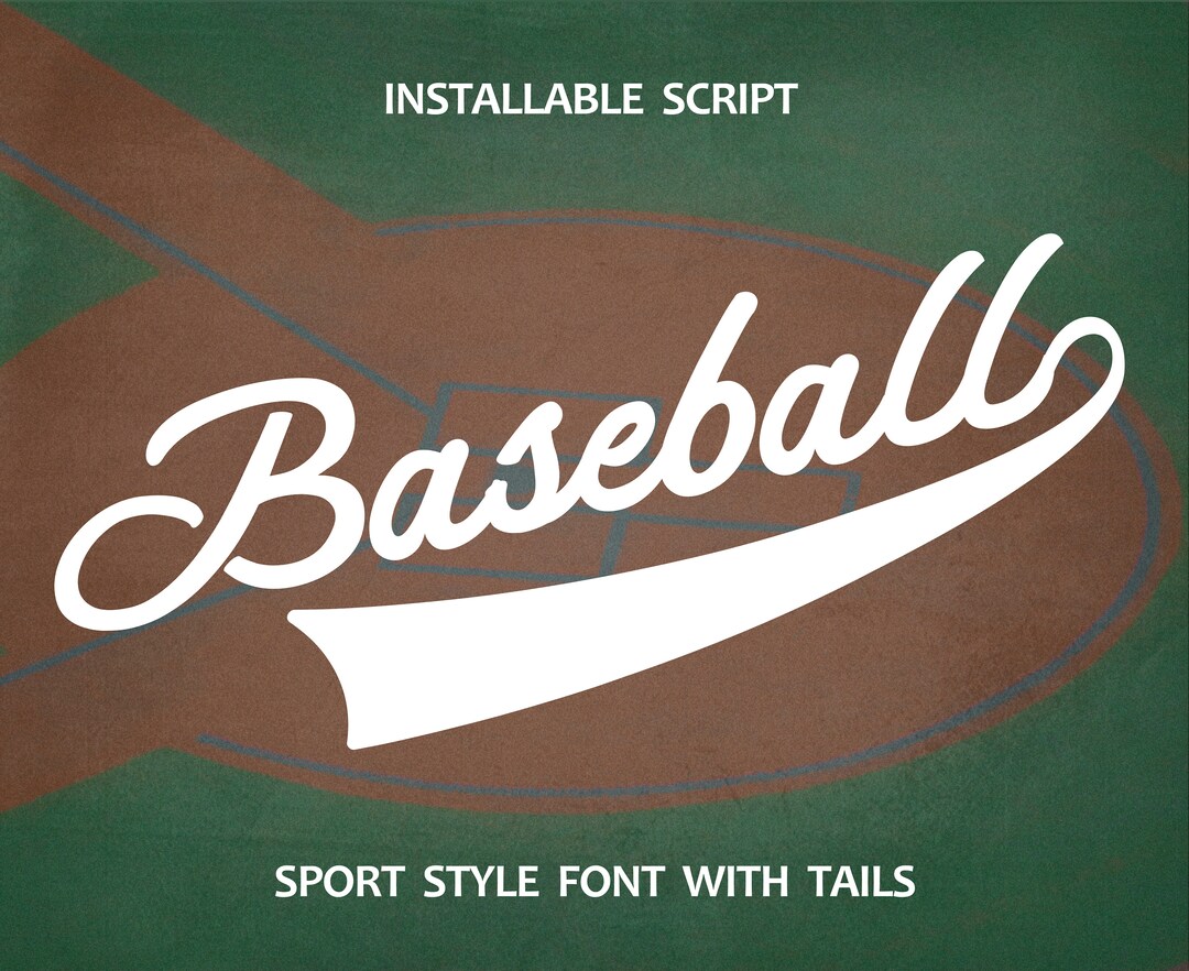 Baseball Font Baseball Script Baseball Font With Tails Softball Font ...