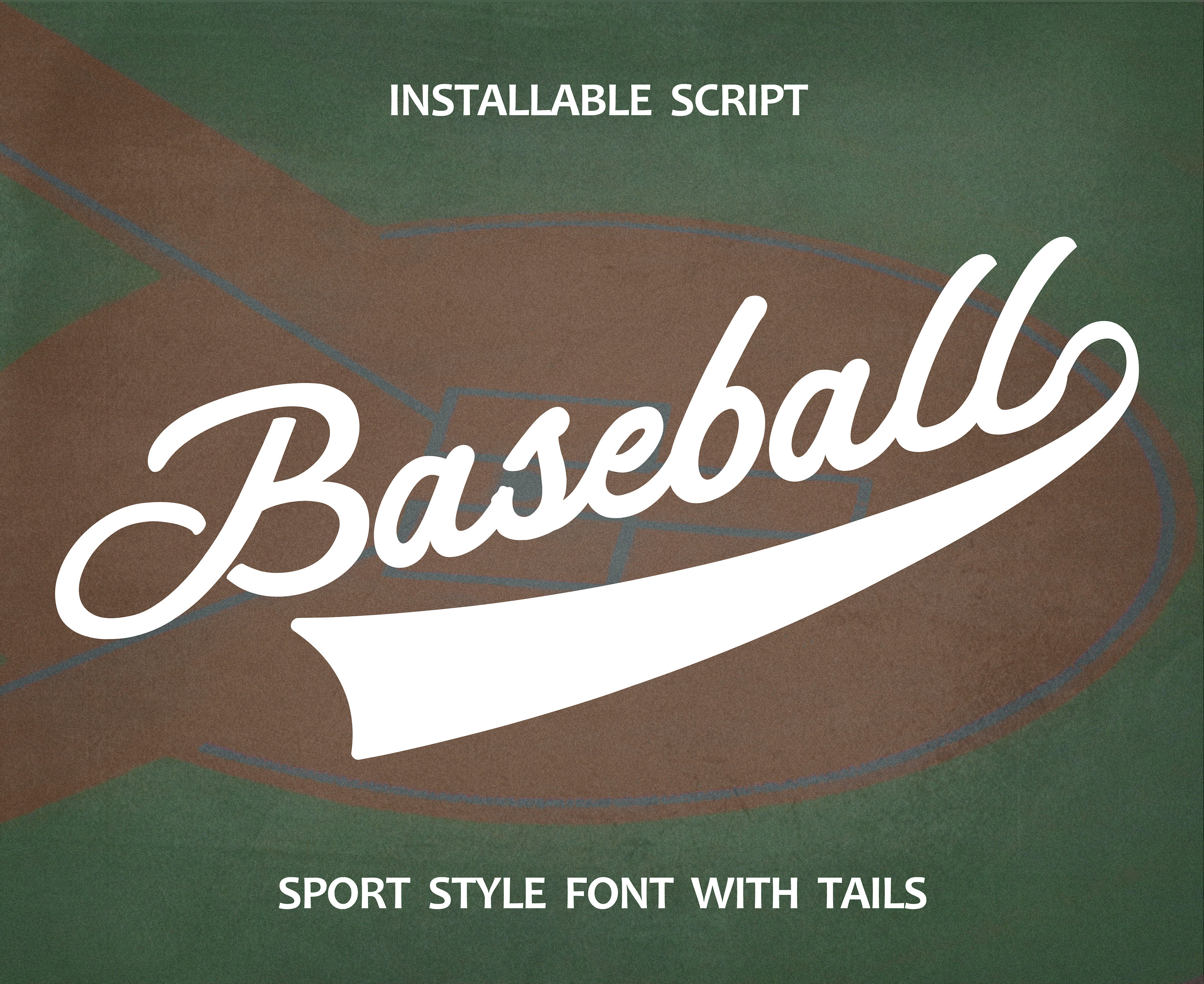 Baseball Font Baseball Script Baseball Font With Tails Softball Font ...