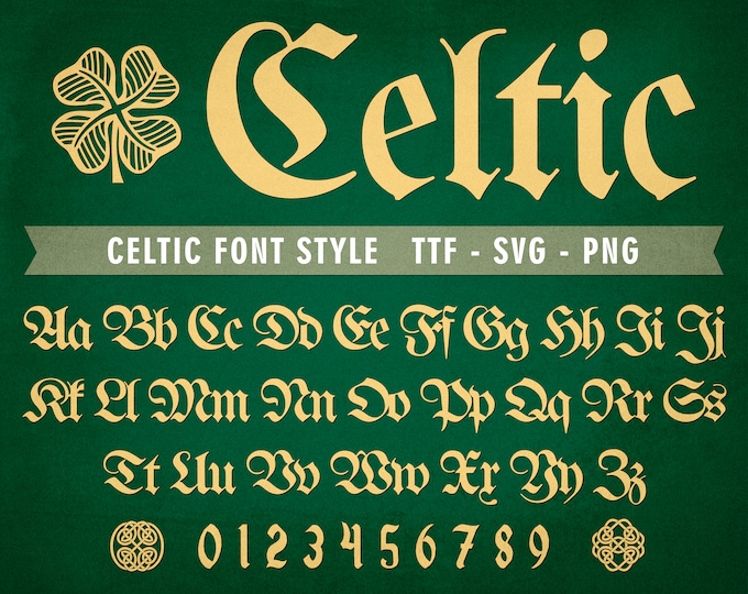Celtic Font Irish Font Gaelic Font Celtic Letters Svg Celtic Alphabet ...