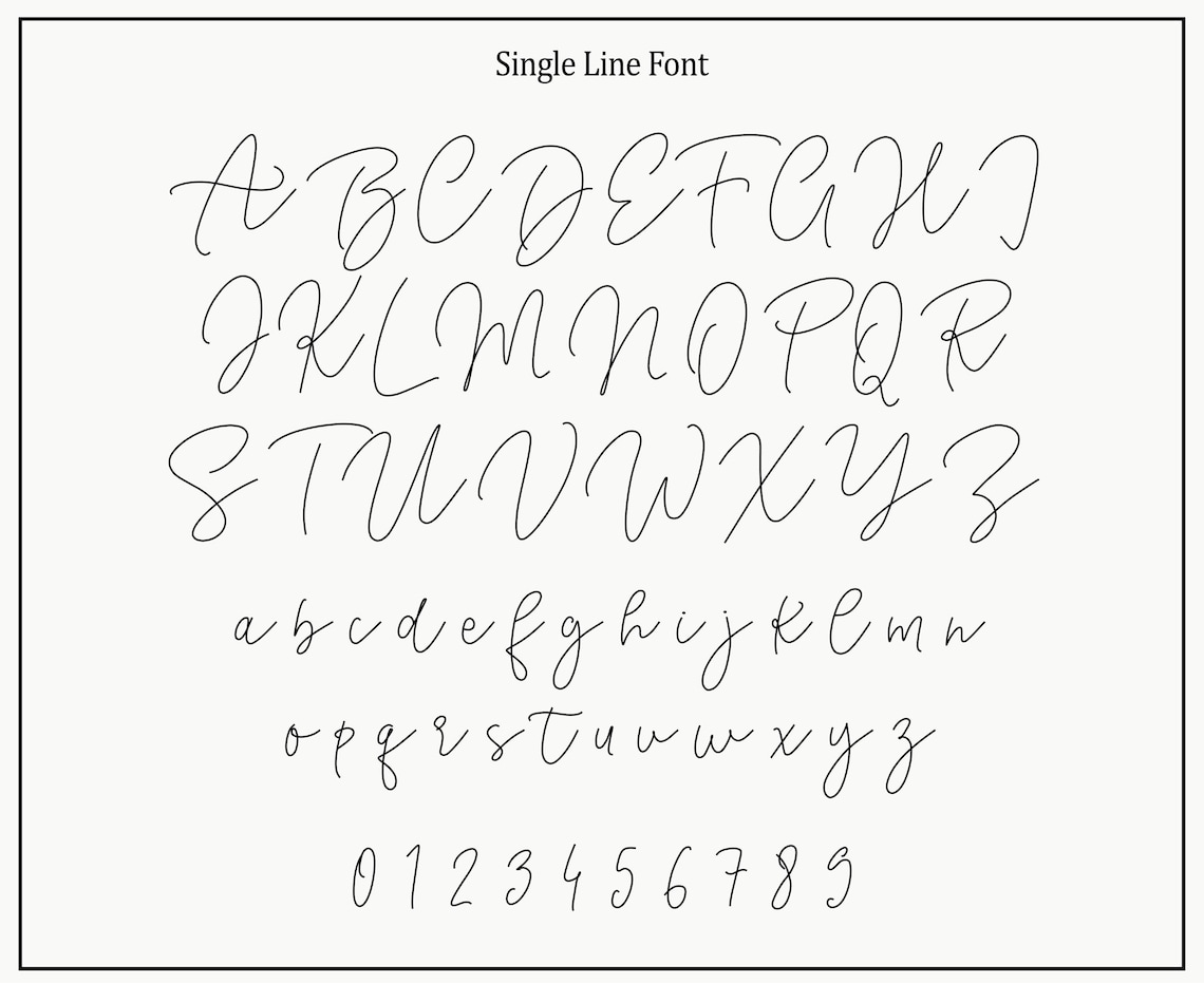 Single Line Font One Line Font Stroke Font Single Line Font for Cricut ...